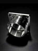 China Turn-Mill CNC Expert - Large Flange Aluminum Connector Housing with Square 4-Hole Mount, External Thread, and Internal Spline Interface for sale