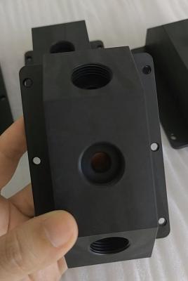 China CNC Machining Expert - Aluminum Hydraulic Pneumatic Fluid Valve Block with Crossing Flow Channels and Hard Anodized Finish for sale