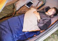 China Blue Camping Rectangular Sleeping Bag , Cold Weather Lightweight Sleeping Bag For Adults for sale