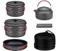 China Picnic Aluminum Camping Cooking Set Outdoor For 3-4 Person  7.5 X 7.5 X 5.5 Inches for sale