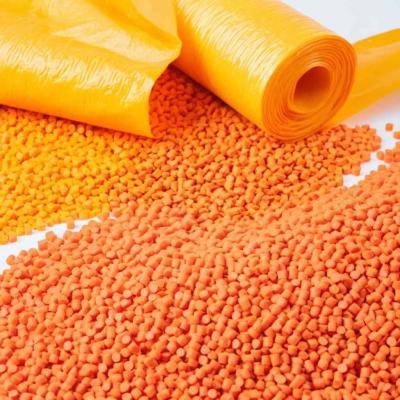 China Orange-Yellow Color Masterbatch for Blown Film with 3-6mm Granules and ≥16 KN/m Tensile Strength for sale