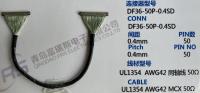 China Awg42 0.4mm LVDS Cable 50 Pin 190mm Car Headlight Harness for sale