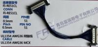 China Awg36 200mm LVDS Connector 51 Pin 0.5mm Coax Assemblies for sale