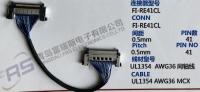 China 41 Pin LVDS Wire Harness Awg36 Single Shield Cable For LCD LED Screen for sale