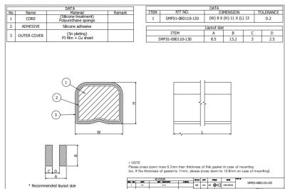 China Touch Sensor Au Emi Connector Gaskets , 11mm Emi Finger Gasket for sale