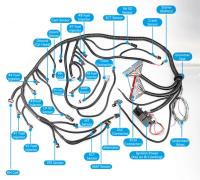 China Male To Female Industrial Cable Harness , Tinned Cable Wire Harness Assembly for sale