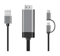 China 2 In 1 1080p Micro Hdmi Cable Aluminum Hdmi To Usb C Cord for sale
