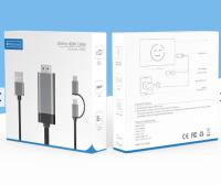 China 2 In 1 1080p Micro Hdmi Cable Aluminum Hdmi To Usb C Cord for sale
