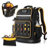 China Heavy Duty Portable Contractor Working Kit Bag Rugged Multi-pockets  Tool Backpack for sale