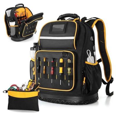 China Heavy Duty Portable Contractor Working Kit Bag Rugged Multi-pockets  Tool Backpack for sale