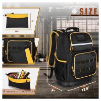 China Heavy Duty Portable Contractor Working Kit Bag Rugged Multi-pockets  Tool Backpack for sale