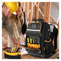 China Heavy Duty Portable Contractor Working Kit Bag Rugged Multi-pockets  Tool Backpack for sale