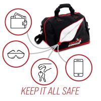 China Helmet Bag with Extendable Shoe Compartment | Fleece Lined 600D Oxford Track & Motorcycle Gear Bag for sale