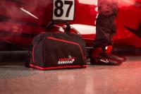 China Helmet Bag with Extendable Shoe Compartment | Fleece Lined 600D Oxford Track & Motorcycle Gear Bag for sale