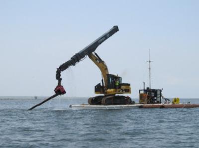 China 25 Meters Long Excavator Telescopic Boom , 0.42 cbm Excavator Long Reach Boom for sale