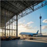 China Galvanized Steel Structure Aircraft Hangar Anti Corrosion High Intensity for sale