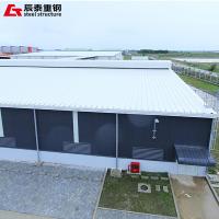 China Wide Span Prefab Steel Frame Building Construction Weatherproof for sale