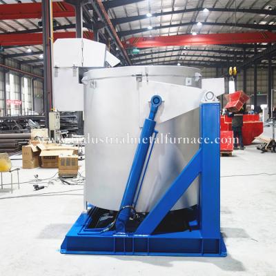 China Hydraulic Tilting Design 500KG ZINC Natural Gas Tilting Zinc Melting Furnace for sale