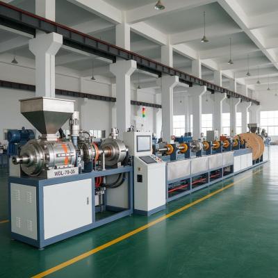 China High-Speed 400 m/min Wire Extruder Production Line with 45 Meters Length and 1000 mm Center Height for Cable Insulation for sale
