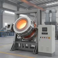 China 500 kW Rated Power 0.8-Ton Capacity Medium Frequency Induction Melting Furnace with Hydraulic Tilting System for sale