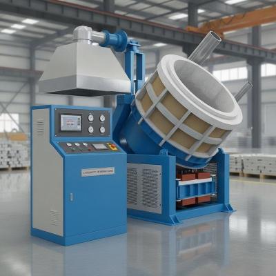 China 0.5-Ton Capacity Medium Frequency Induction Melting Furnace for Rapid Aluminum Alloy Melting with Hydraulic Tilting System for sale