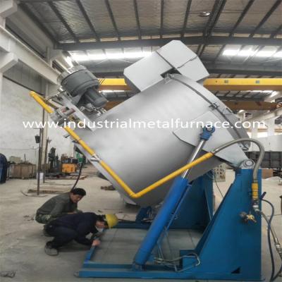 China 500kg Gas Fired Copper Metal Melting Furnace Hydraulic Tilting Type for sale