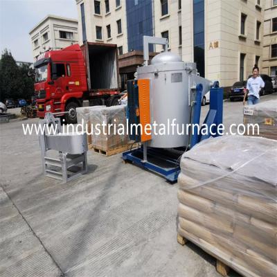 China 600kg Electric Resistance Hydraulic Tilting Crucible Aluminum Melting Furnace for Ferrous Metals and Alloys for sale