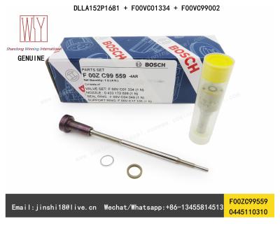 China Bosch Genuine Common Rail Injector Overhaul Kit F00ZC99559 for 0445110310, DLLA152P1681 + F00VC01334 + F00VC99002 for sale