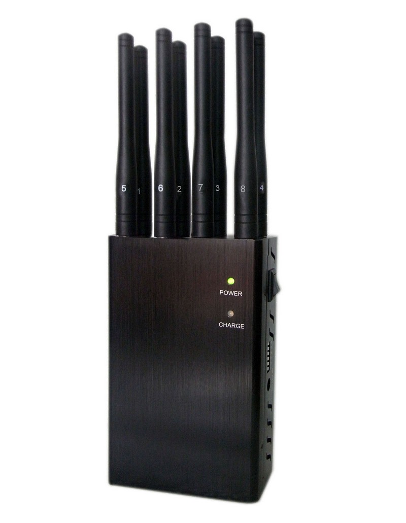 EU Portable Cell Phone 3G 4G Jammer WIFI GPS Jammer 8 Antennas