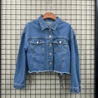 China Seasonal Cotton Denim Outerwear Long Sleeve Women'S Denim Jacket With Rhinestone for sale