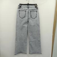 China Junior Stretch Denim Cargo Pants , Mid Waist Slim Fit Utility Denim Jeans for sale