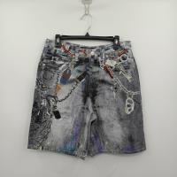China Relaxed Fit Streetwear Denim Jeans Shorts Trend Driven Style With Durable Digital Print for sale