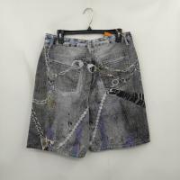 China Relaxed Fit Streetwear Denim Jeans Shorts Trend Driven Style With Durable Digital Print for sale