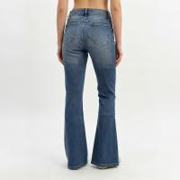 China Full Length Soft Flared Denim Jeans 100% Cotton Five Pocket Denim Jeans for sale