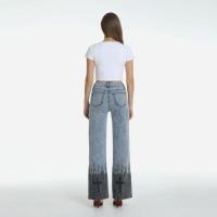 China Full Length Soft Flared Denim Jeans 100% Cotton Five Pocket Denim Jeans for sale
