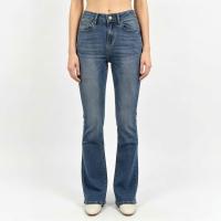 China Full Length Soft Flared Denim Jeans 100% Cotton Five Pocket Denim Jeans for sale
