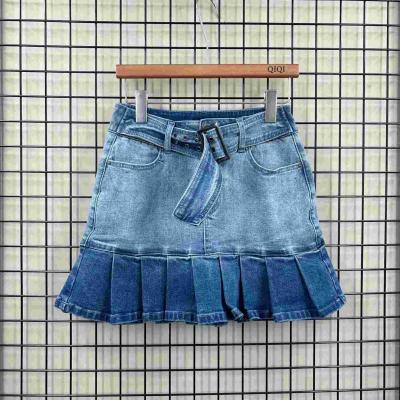 China OEM Icon Denim Skirts Yoked Pleated Timeless Essential Style With Reinforced Stitching And Premium Hardware for sale