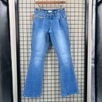 China Casual Style Bootcut Denim Jeans With Embroidery , Private Label Cotton Selvage Denim Jeans for sale