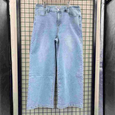 China OEM ODM Women's Wide Leg Denim Jeans High Rise Distressed Trousers With Contemporary Oversized Silhouette for sale