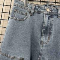 China Men'S Heavyweight Carpenter Denim Jeans  , Light Blue Enzyme Wash Loose Fit Denim Jeans for sale