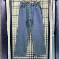 China Mens Vintage Stone Wash Straight Leg Denim Jeans Relaxed Classic Fit With Print / Private Lable Service for sale