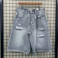 China 100% Cotton Men's Distressed Denim Shorts , Ripped Streetwear Casual Jean Shorts for sale