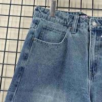 China Sandblasted Men's Light Blue Denim Shorts , Vintage Faded Summer Casual Jean Shorts for sale