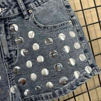 China Women's Light Blue Denim Shorts Low Rise Relaxed Summer Style Denim Short Shorts for sale