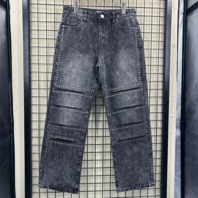 China Men's Bootcut Sand Wash Denim Jeans , Distressed Ripped Denim Jeans for sale