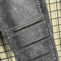 China Men's Bootcut Sand Wash Denim Jeans , Distressed Ripped Denim Jeans for sale