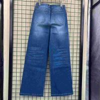 China Enzyme Washed Mid Blue Straight Fit Jeans , High Rise Straight Fit Jeans For Women for sale