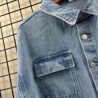 China Regular Fit Junior Denim Jacket  Durable Craftsmanship Cotton Sand Wash Denim Outerwear for sale
