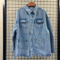 China Regular Fit Junior Denim Jacket  Durable Craftsmanship Cotton Sand Wash Denim Outerwear for sale