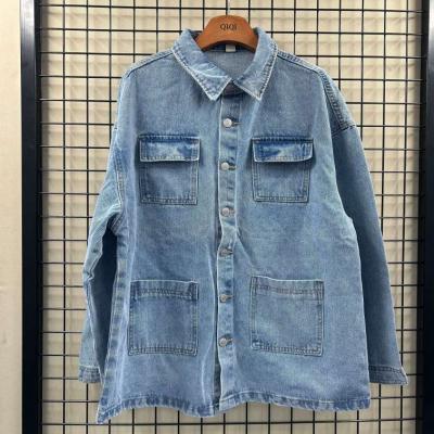 China Regular Fit Junior Denim Jacket  Durable Craftsmanship Cotton Sand Wash Denim Outerwear for sale